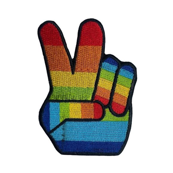 Accessories | Pridepeace Hand Sign Rainbow Flag Embroidered Patch ...